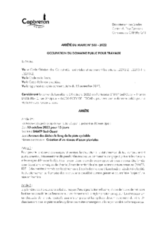 N°503 ARRETE SNATP Av des Biches le long de la piste cyclable le 10 ...